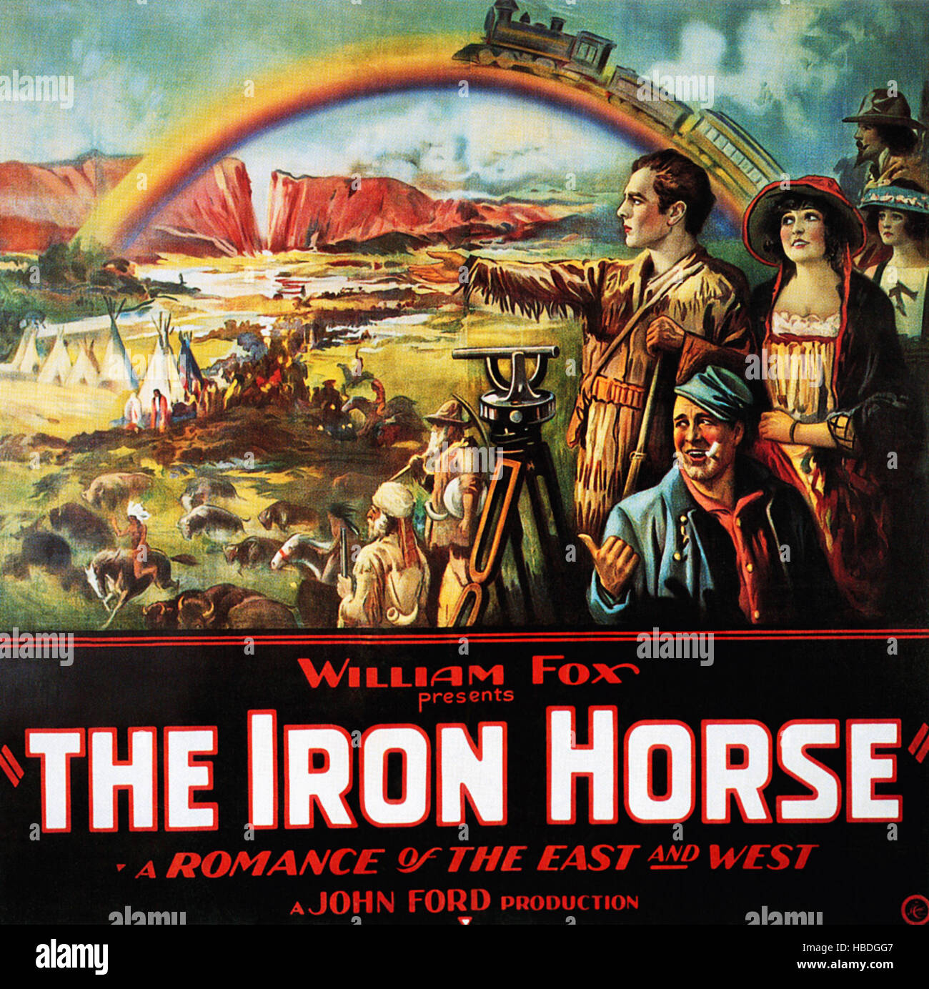 THE IRON HORSE, George O'Brien, J. Farrell MacDonald, Madge Bellamy ...