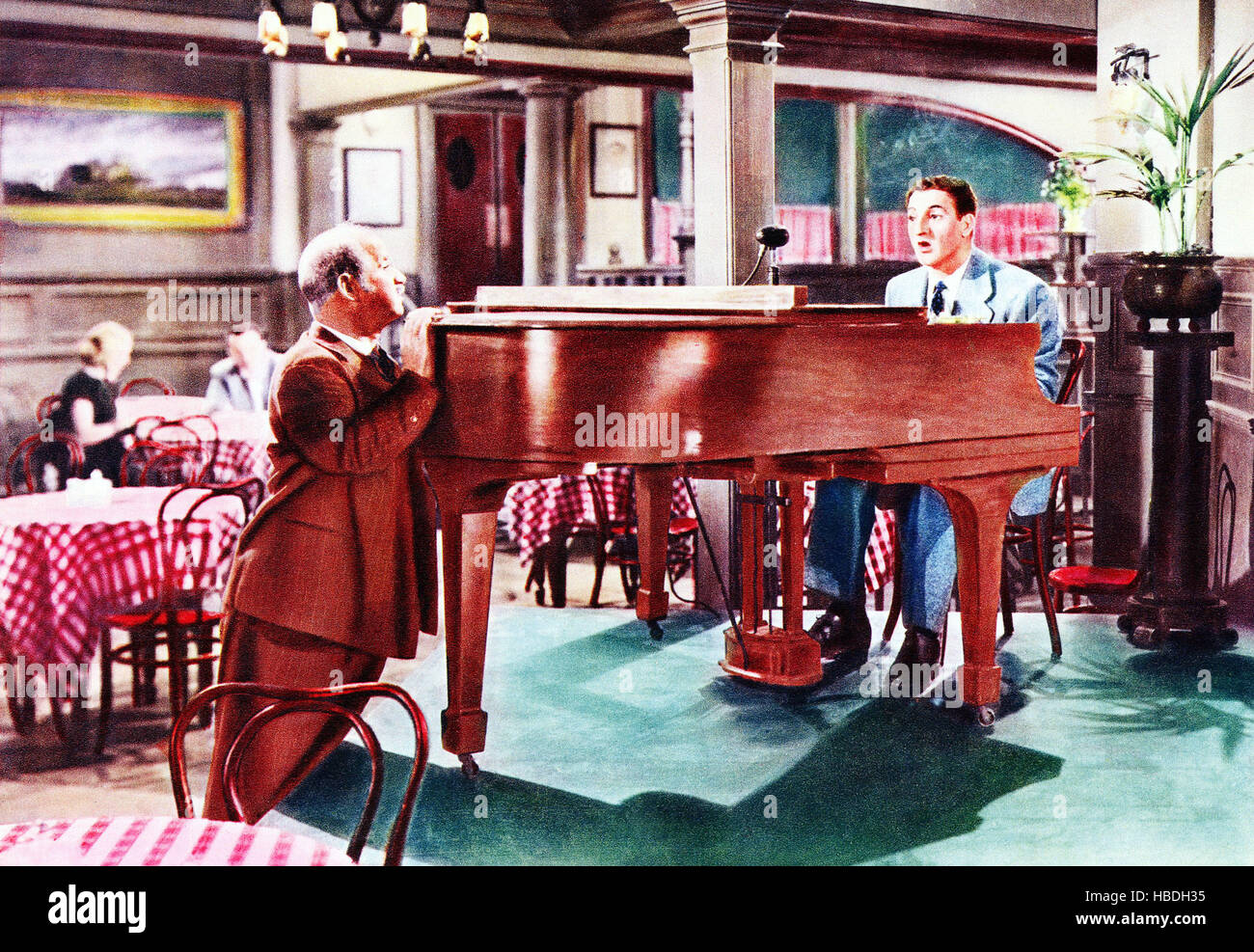THE JAZZ SINGER, Angi Poulos (standing), Danny Thomas (at piano), 1952 ...