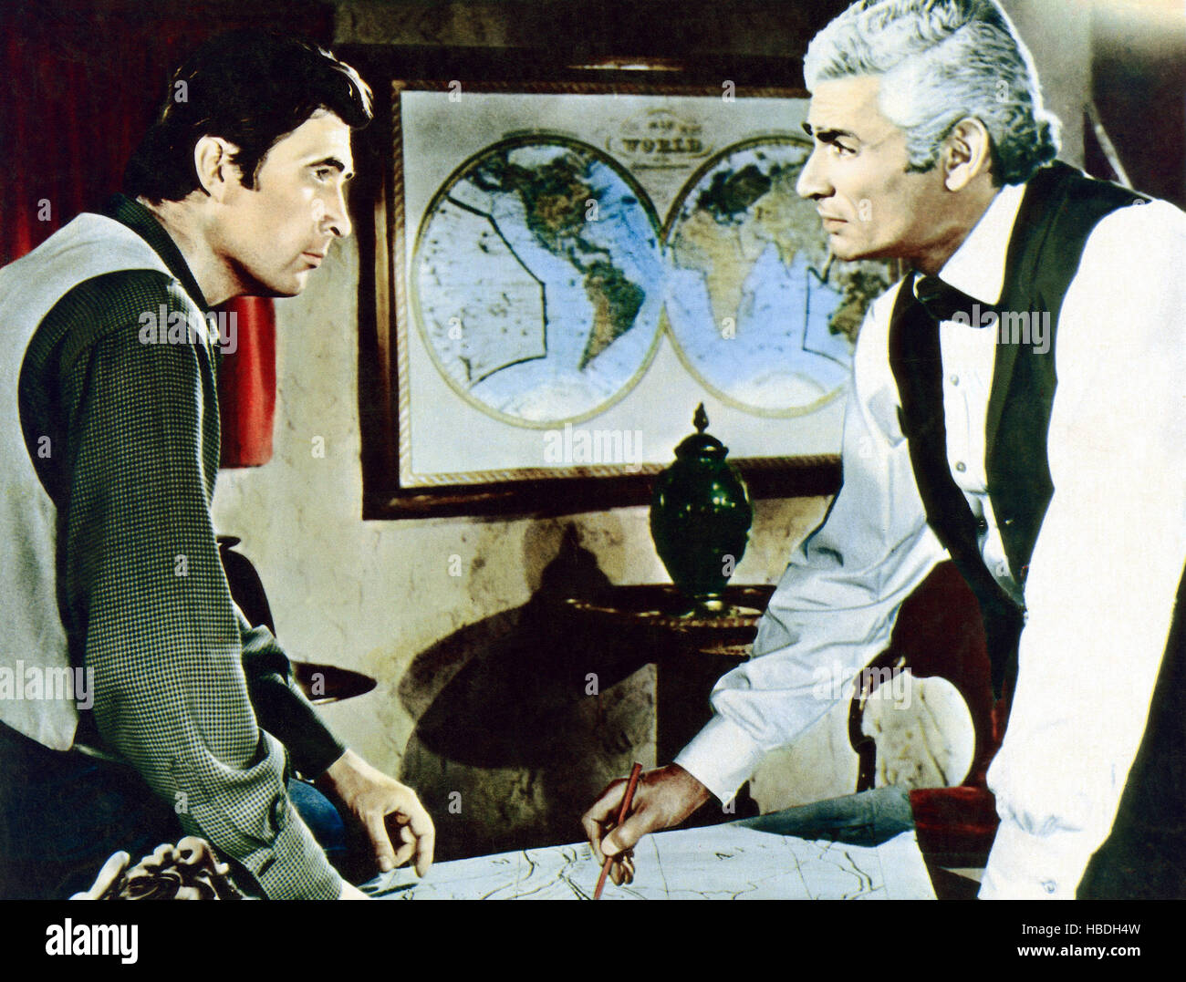 THE JAYHAWKERS, from left: Fess Parker, Jeff Chandler, 1959 Stock Photo ...