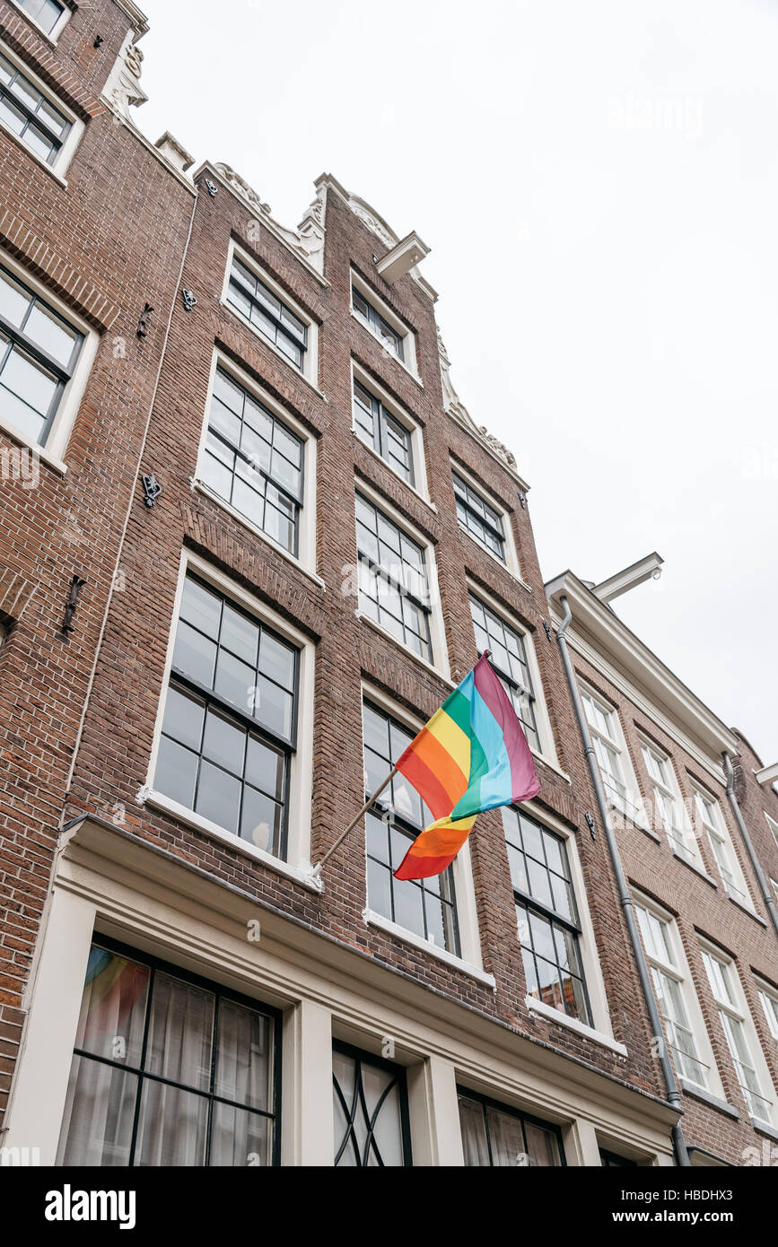 Amsterdam canal lgbt flag hi-res stock photography and images - Alamy