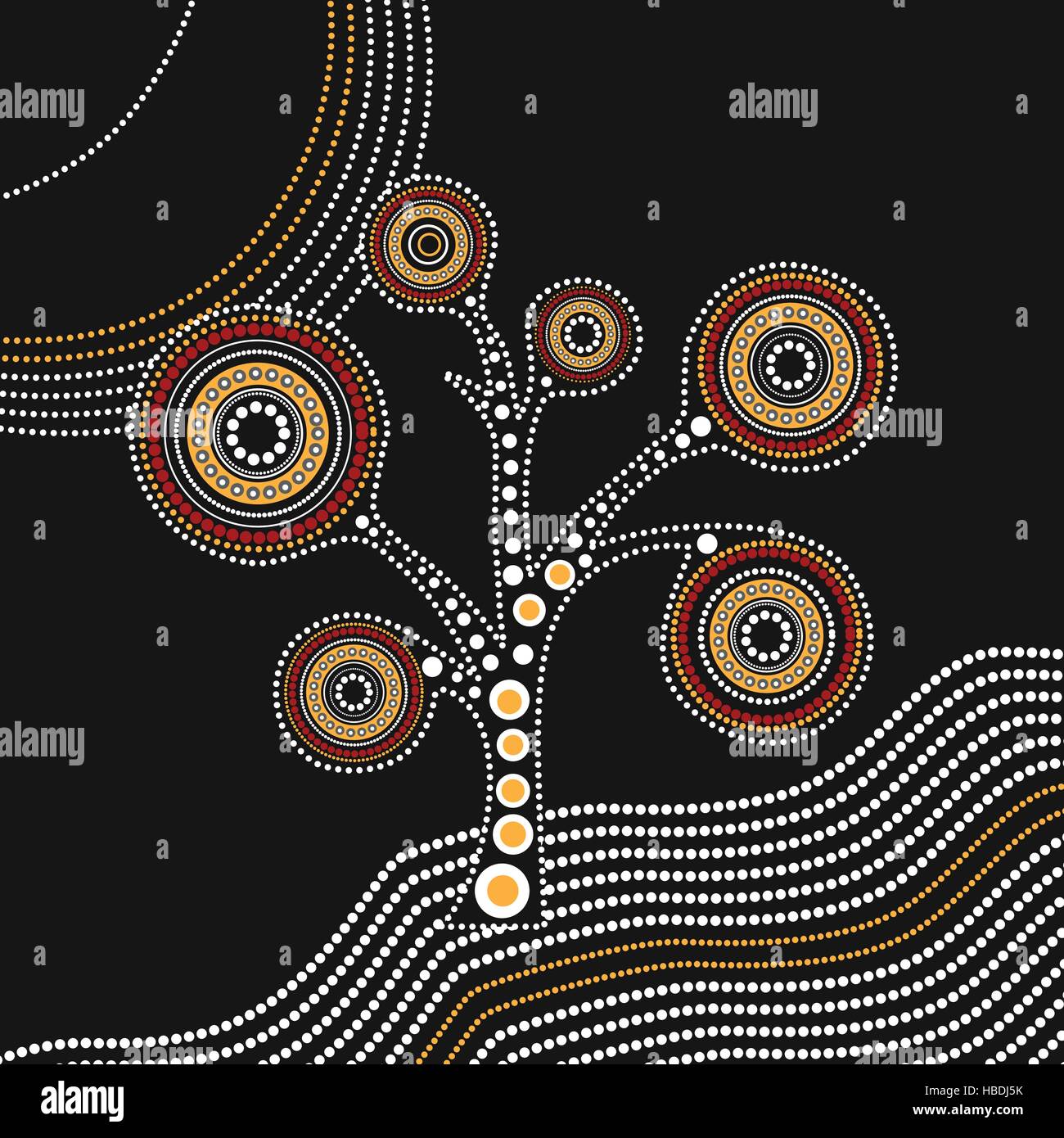 Aboriginal Tree Illustration. Vector painting Stock Vector Image & Art ...