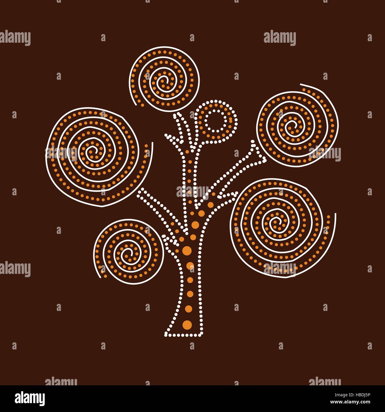 Aboriginal Tree. Illustration based on aboriginal style of dot tree ...