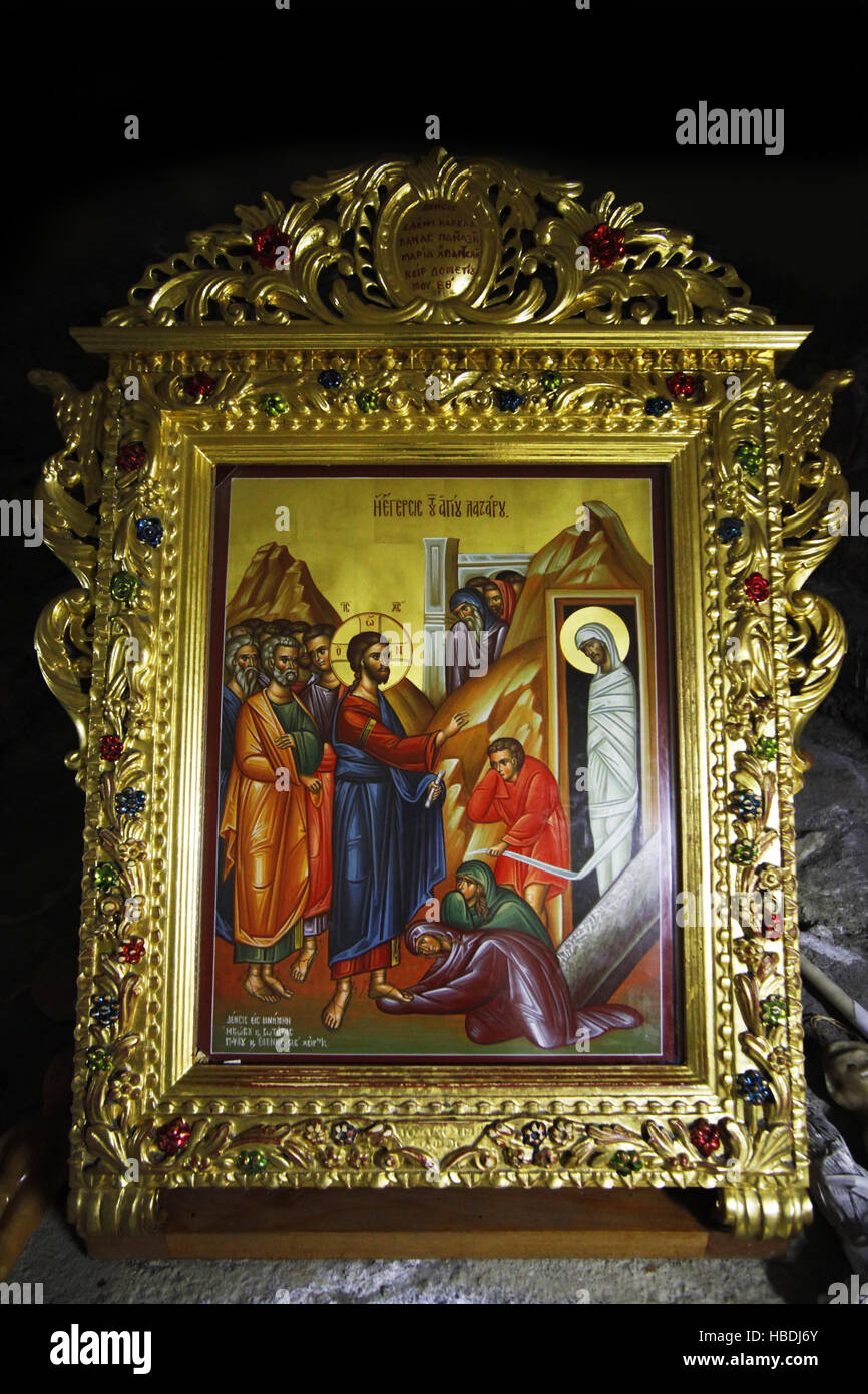Icon of the Resurrection of Lazarus Stock Photo - Alamy