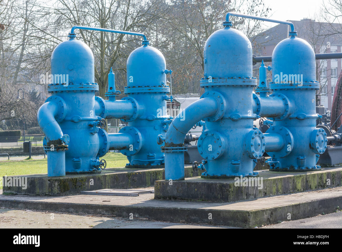 Old industrial sewing machine, water turbine Stock Photo - Alamy