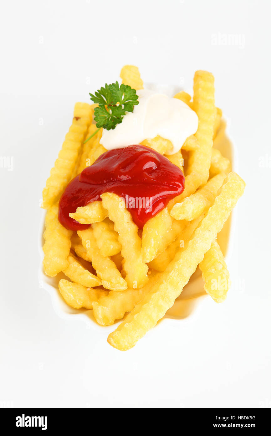 Pommes with ketchup and mayo hi-res stock photography and images - Alamy
