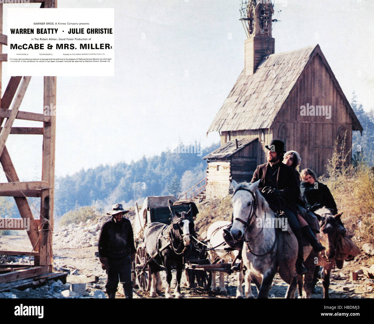 MCCABE AND MRS. MILLER, Warren Beatty (riding front), 1971 Stock Photo ...