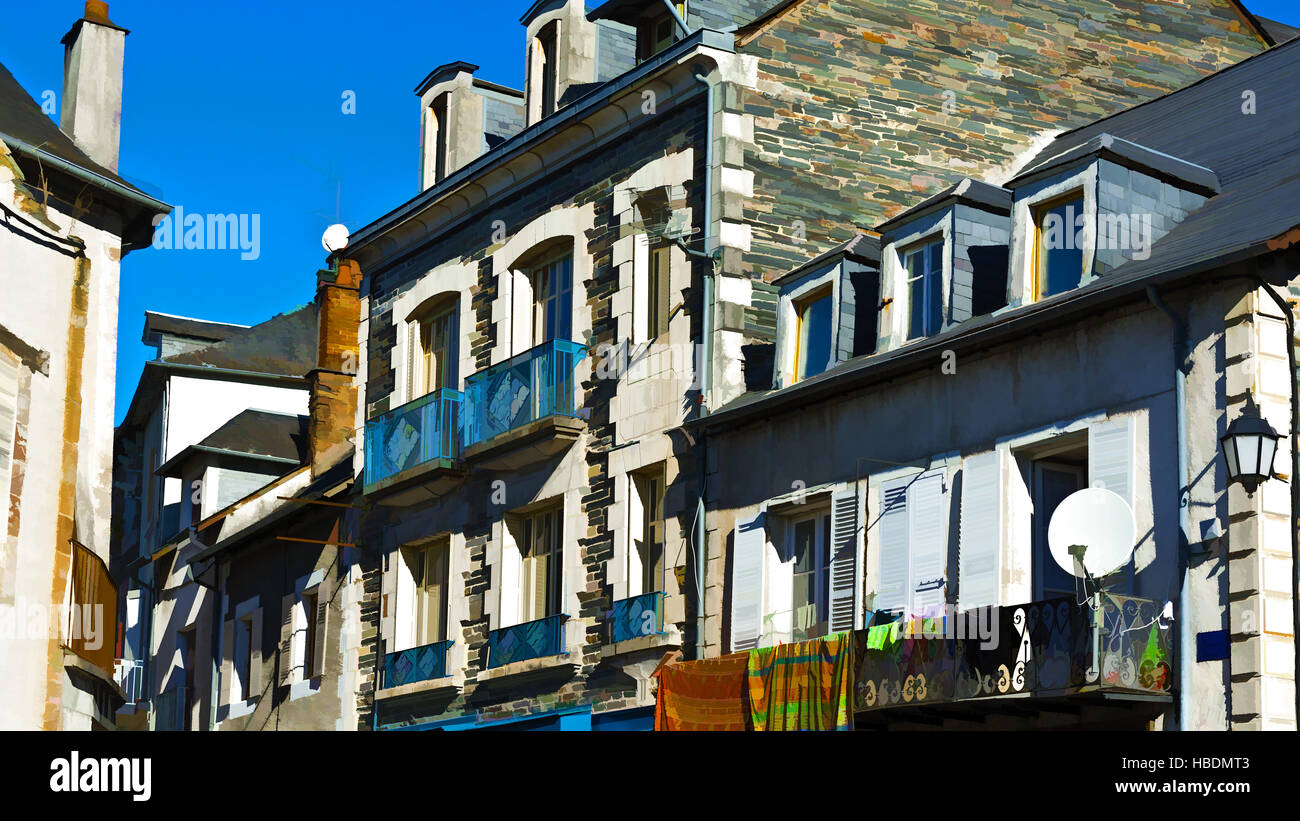 Retro brick building cityscape flat hi-res stock photography and images ...