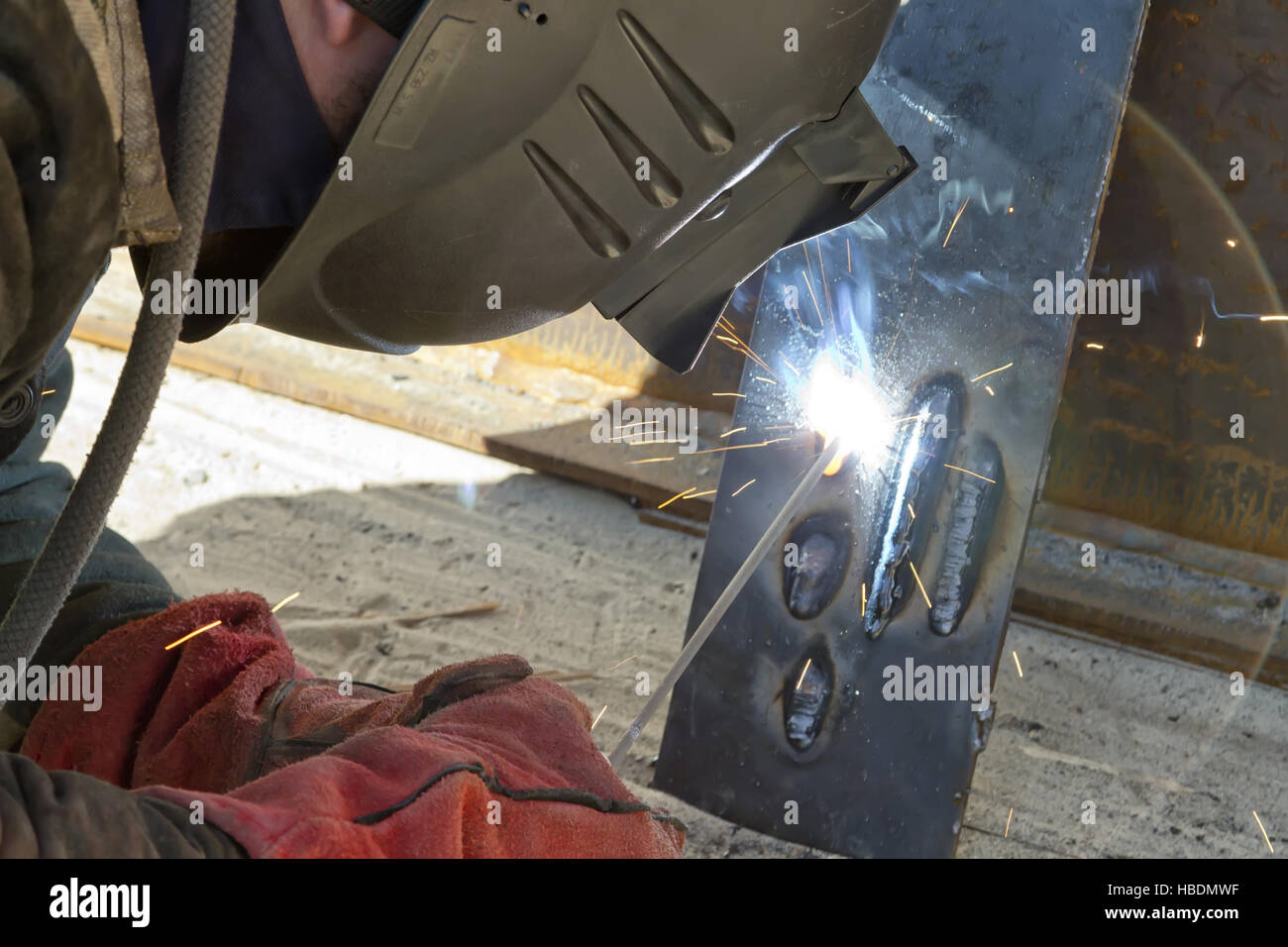 welder produces samples Stock Photo - Alamy