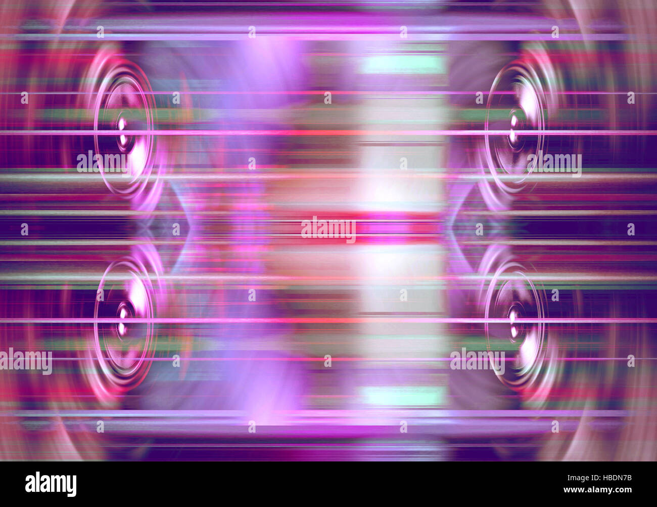 Music speakers with light streaks Stock Photo - Alamy