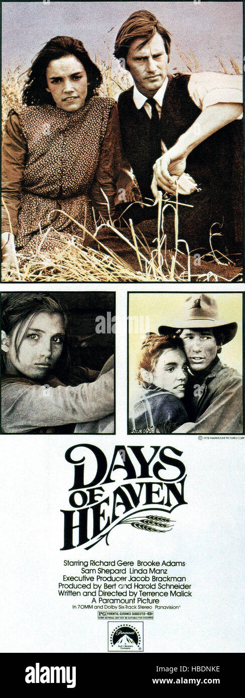 DAYS OF HEAVEN, Sam Shepard (top), Linda Manz (bottom left), Brooke ...