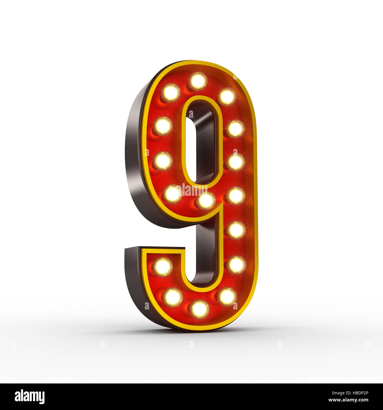 High quality 3D illustration of the number nine in vintage style with ...