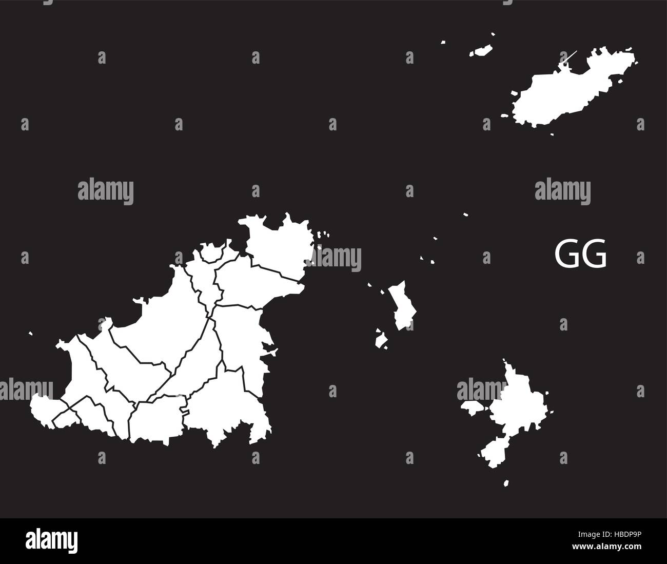 Guernsey parishes Map black white Stock Vector Image & Art - Alamy