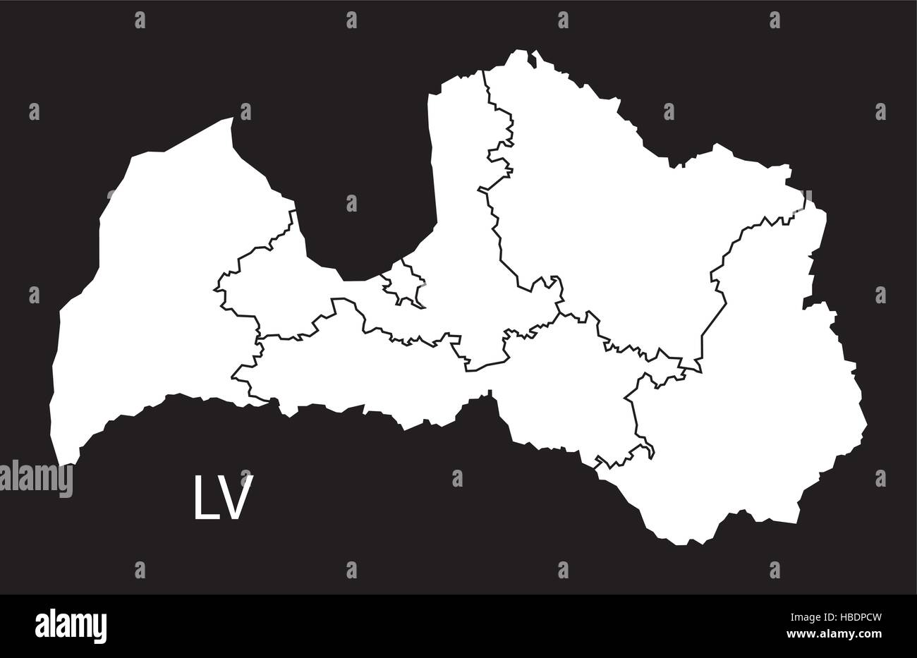 Map of latvia with regions and borders hi-res stock photography and ...