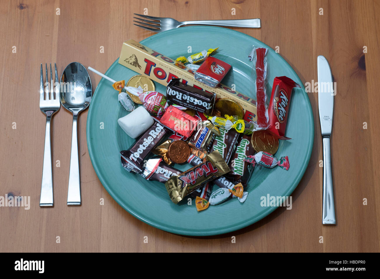 Candy for dinner Stock Photo - Alamy