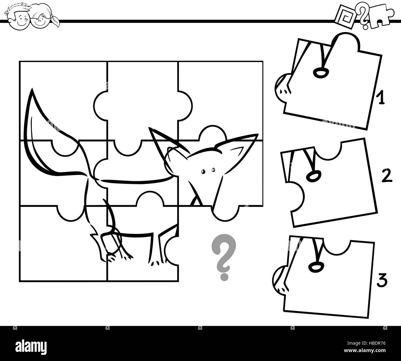puzzle activity coloring task Stock Photo - Alamy