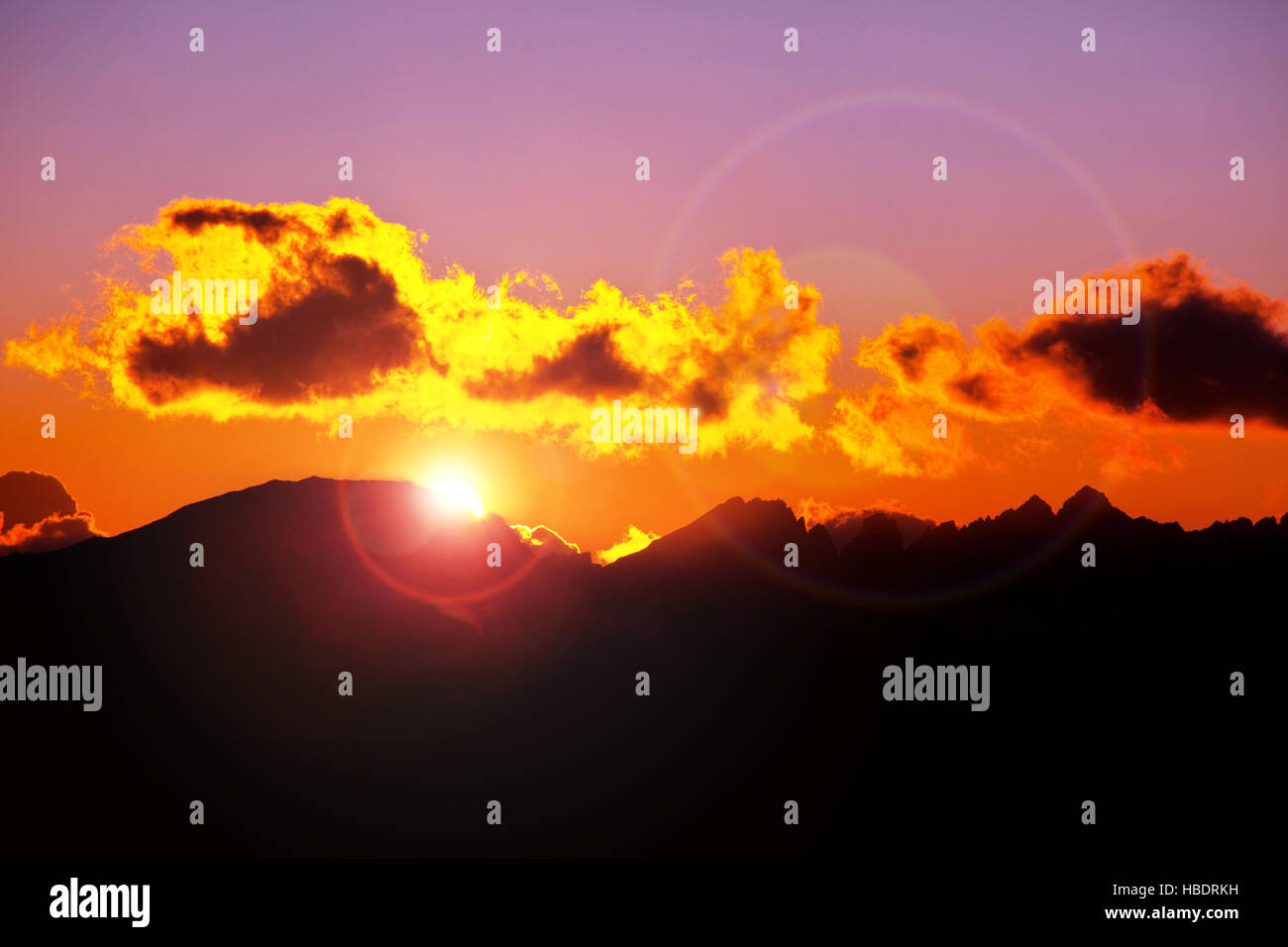 Mountains on sunset Stock Photo - Alamy