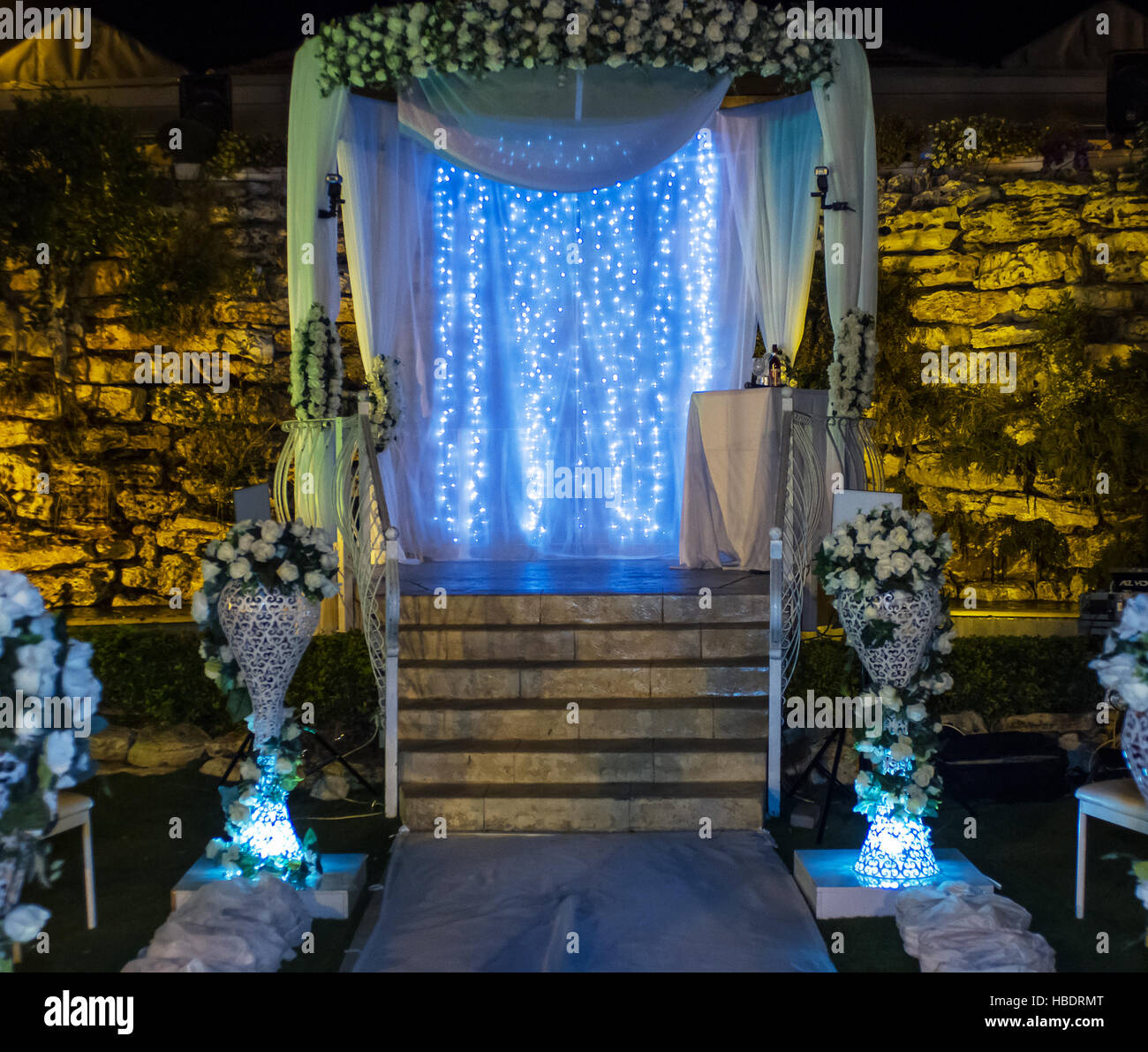 Beautiful photo of the Jewish Hupa , wedding putdoor Stock Photo - Alamy