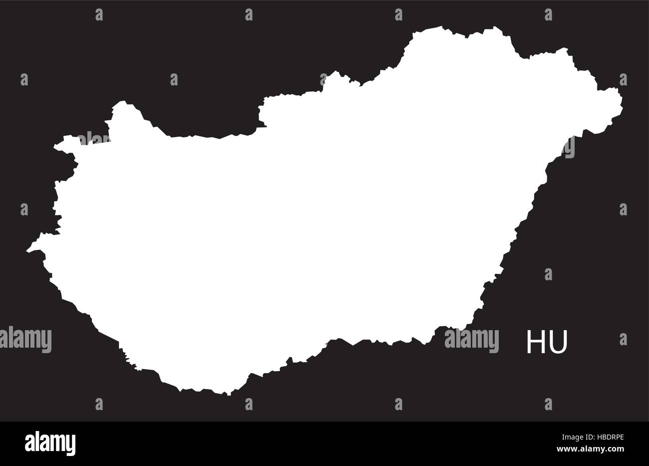 Hungary Map black white Stock Vector Image & Art - Alamy