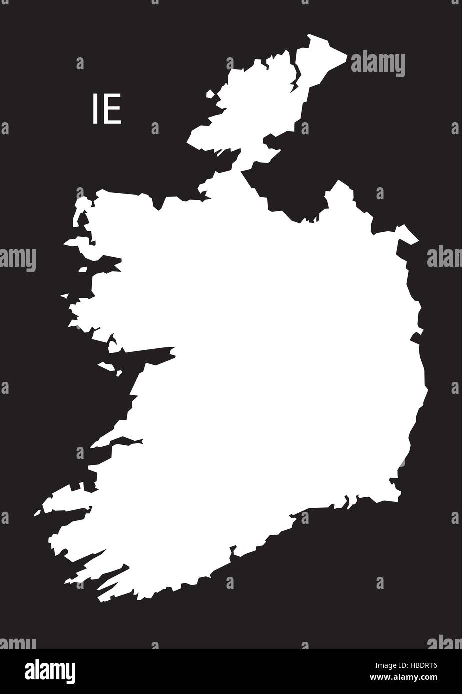 Ireland Map black white Stock Vector Image & Art - Alamy