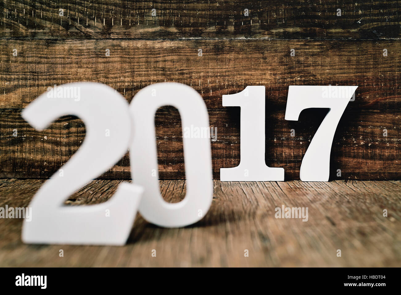 three-dimensional white numbers forming the number 2017, as the new ...