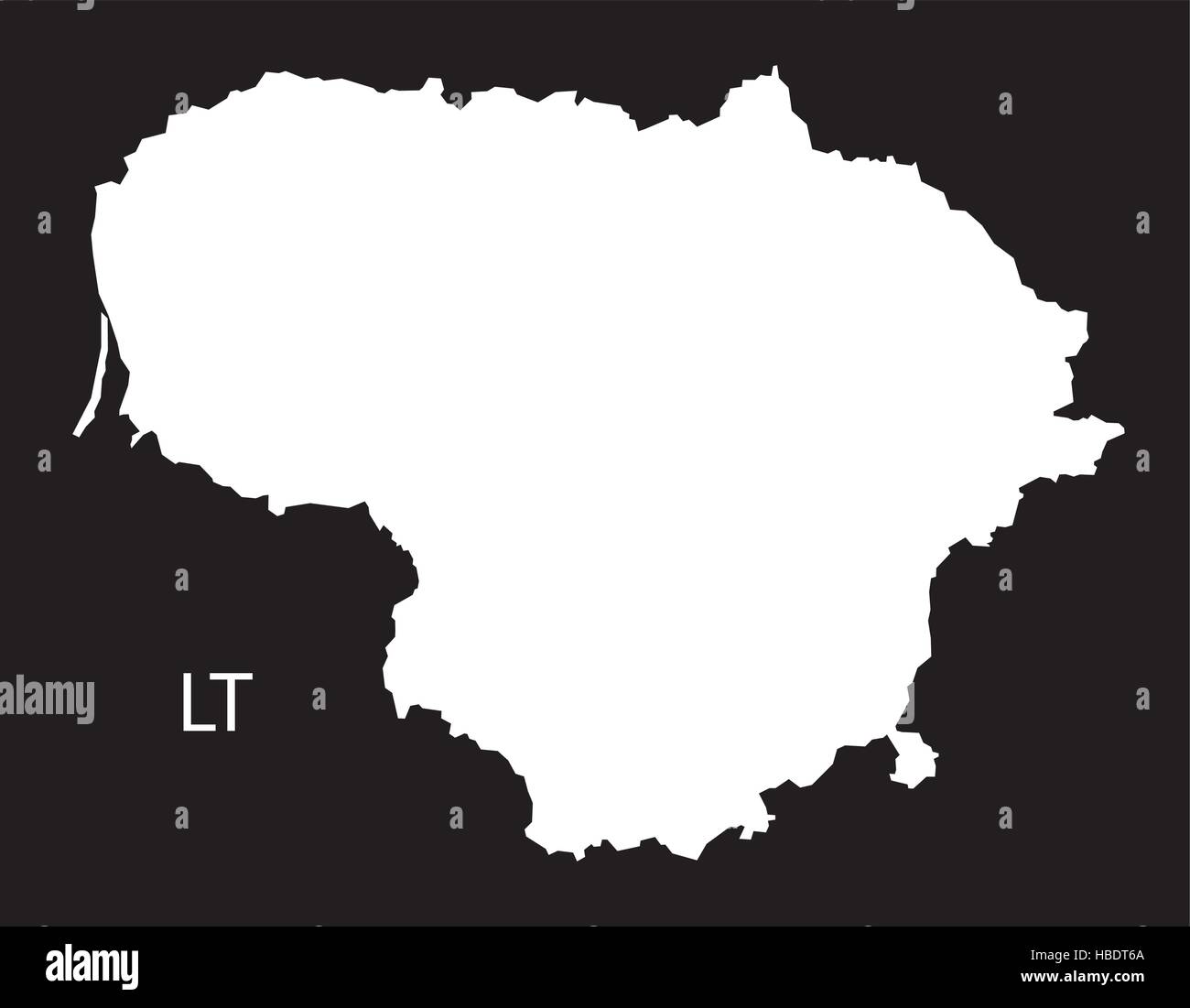 Lithuania Map black white Stock Vector Image & Art - Alamy