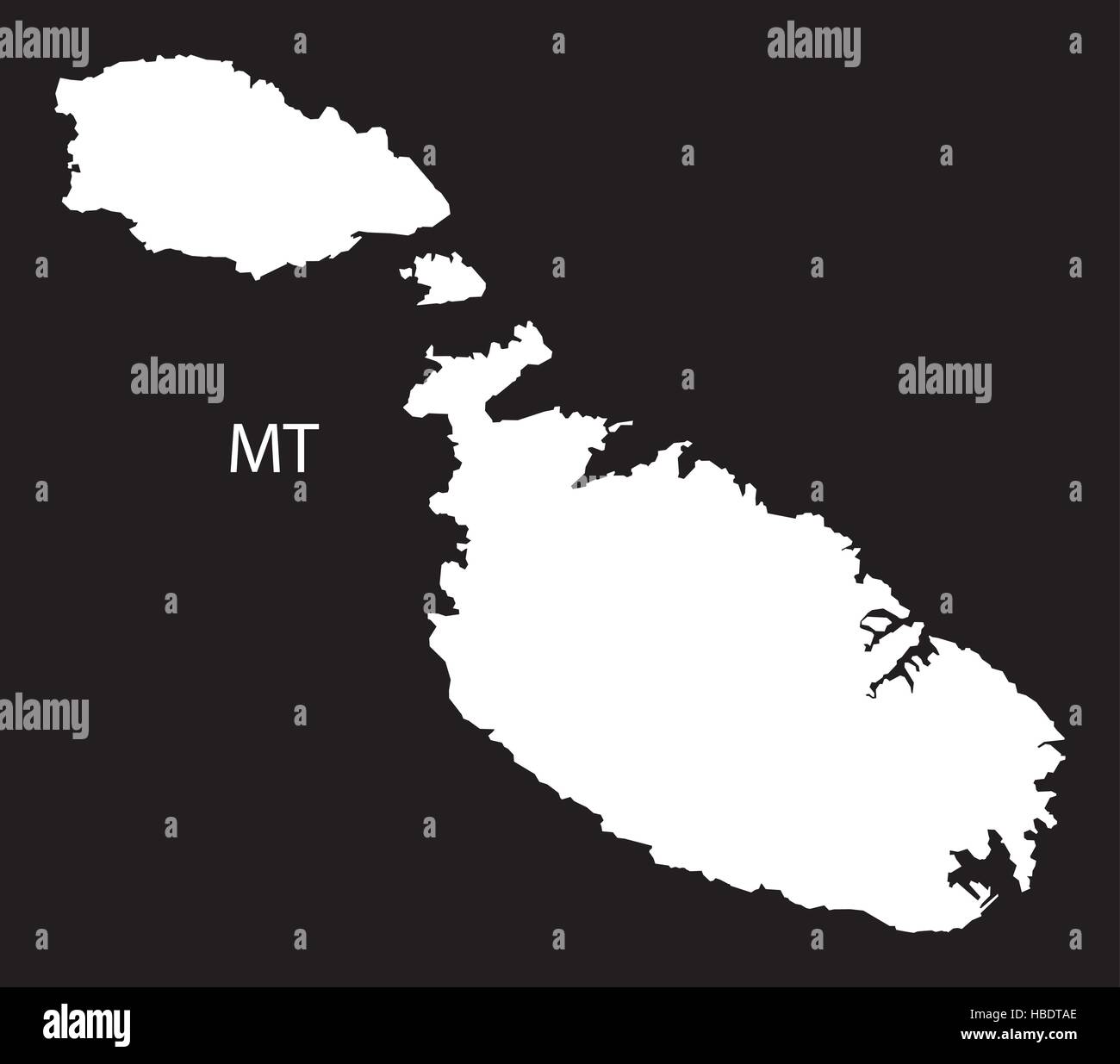 Malta Map black white Stock Vector Image & Art - Alamy