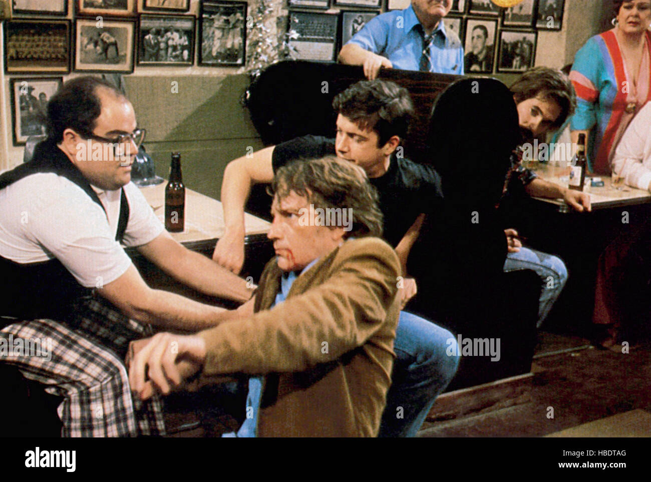 FOUR FRIENDS, Michael Huddleston (plaid pants), Craig Wasson (falling ...