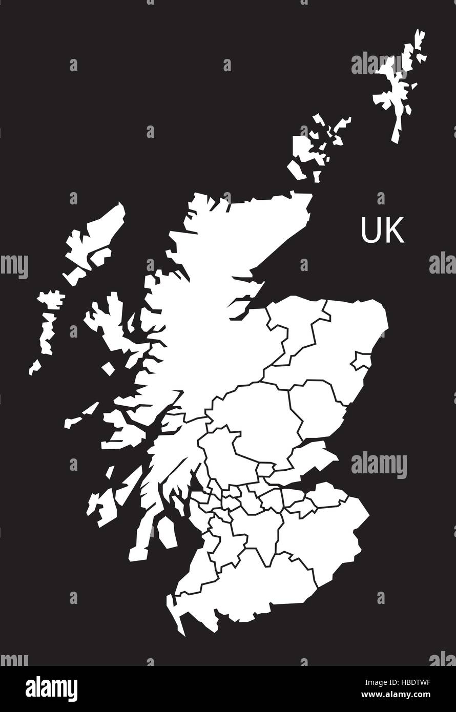 Counties of scotland map Stock Vector Images - Alamy