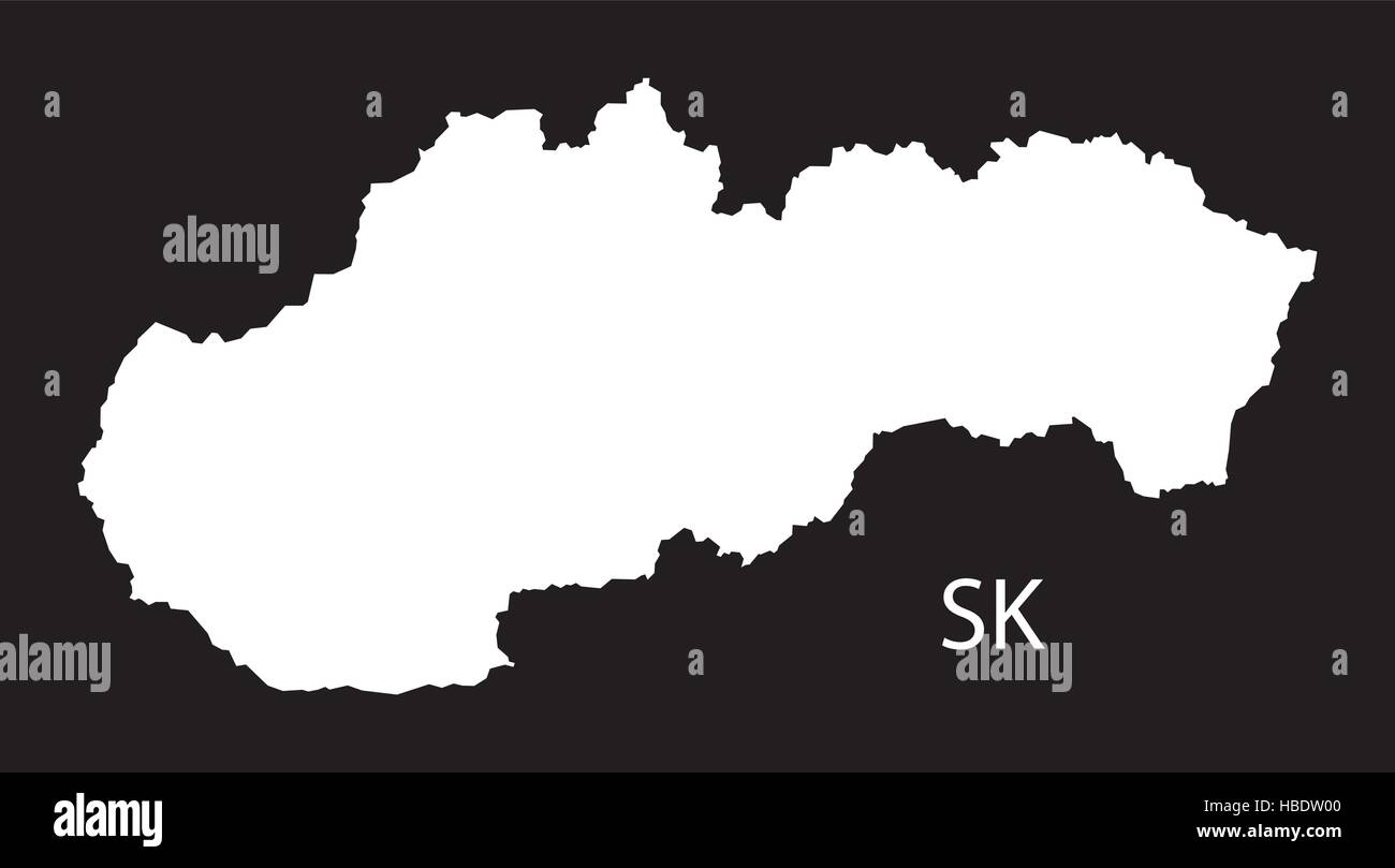 Slovakia Map black white Stock Vector Image & Art - Alamy