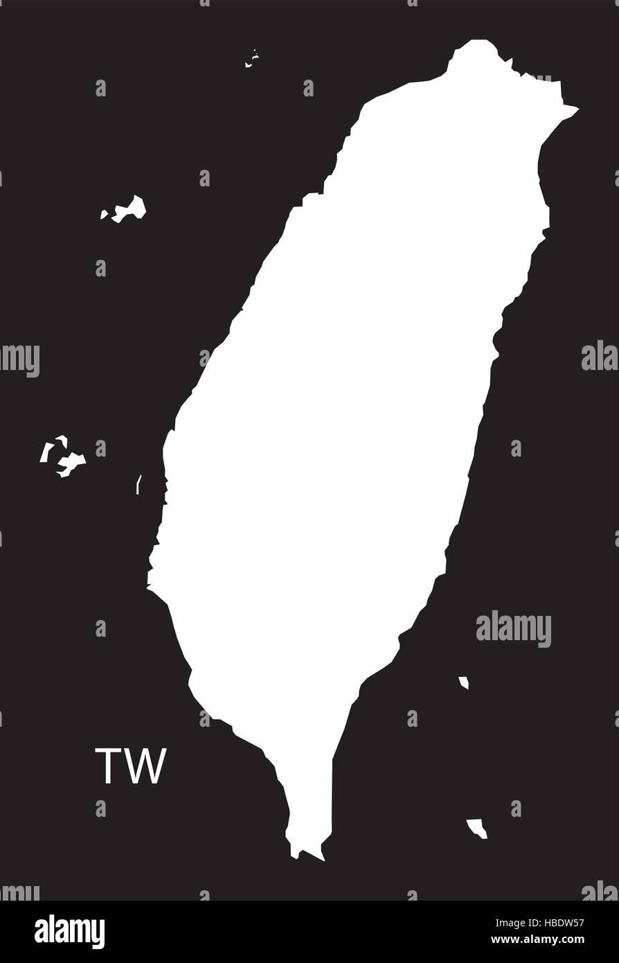 Taiwan map black white hi-res stock photography and images - Alamy