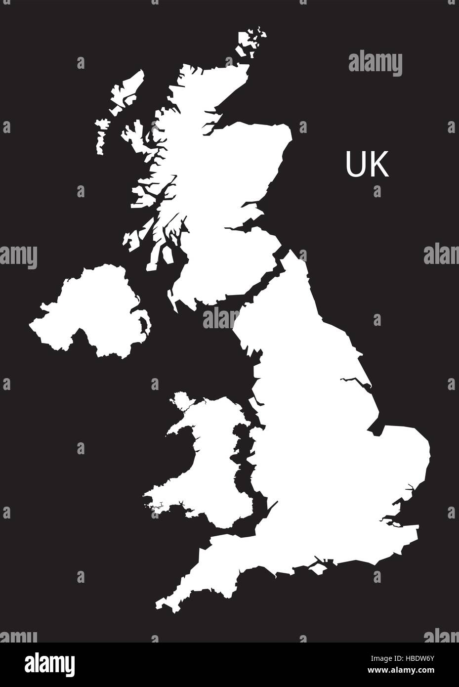 United Kingdom Map black white Stock Vector Image & Art - Alamy
