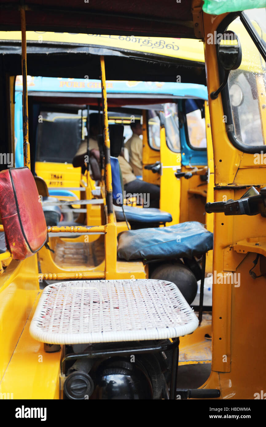 Rickshaws in Madurai, Tamil, Nadu Stock Photo - Alamy