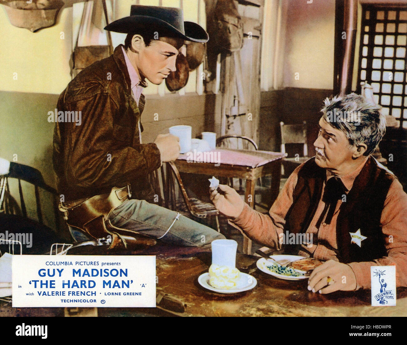 THE HARD MAN, form left: Guy Madison, Robert Burton, 1957 Stock Photo ...
