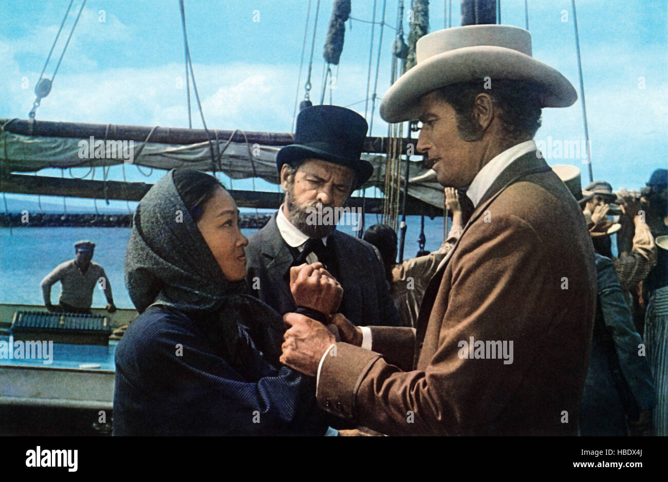 THE HAWAIIANS, from left: Tina Chen, James Gregory, Charlton Heston ...