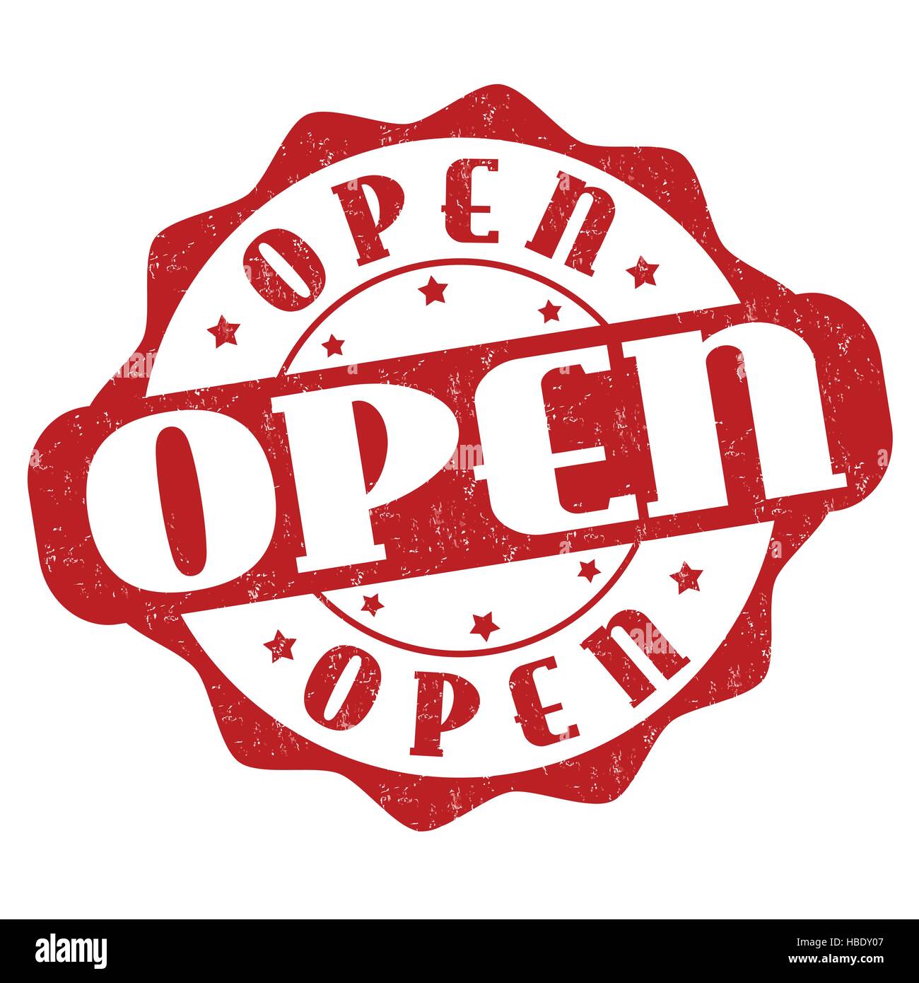 Open grunge rubber stamp on white background, vector illustration Stock ...