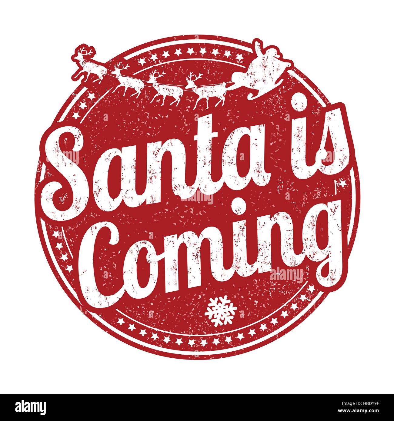 Santa is coming grunge rubber stamp on white background, vector ...