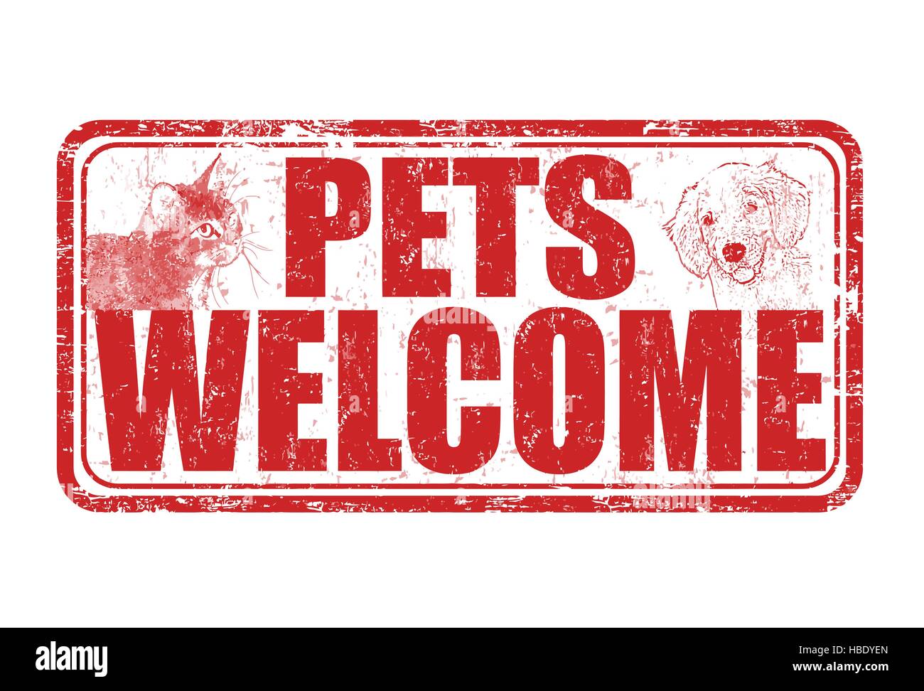 Pets welcome grunge rubber stamp on white background, vector ...