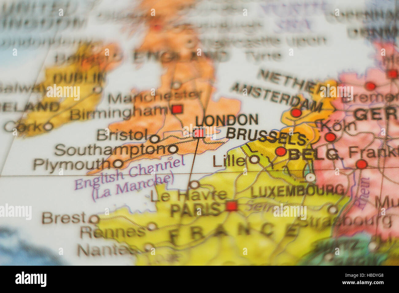 Beautiful photo of a map of England and the capital London Stock Photo ...