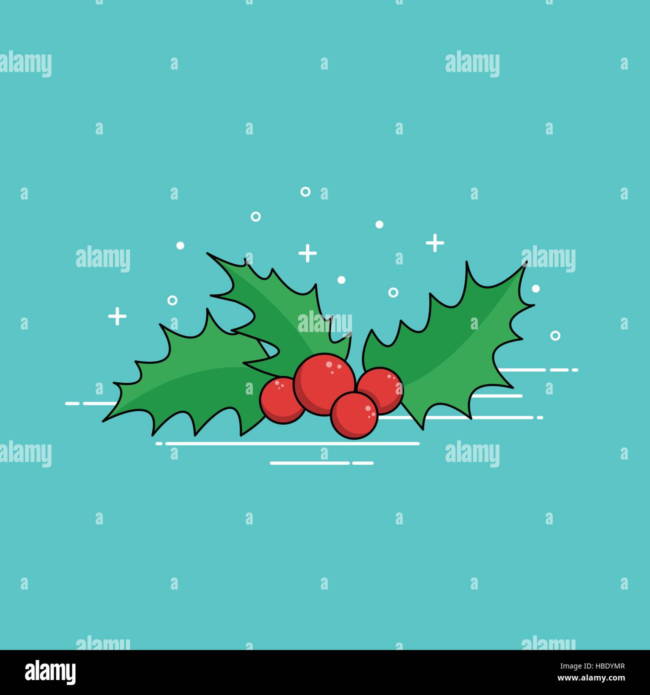 Christmas traditional mistletoe. Flat design vector illustration Stock ...