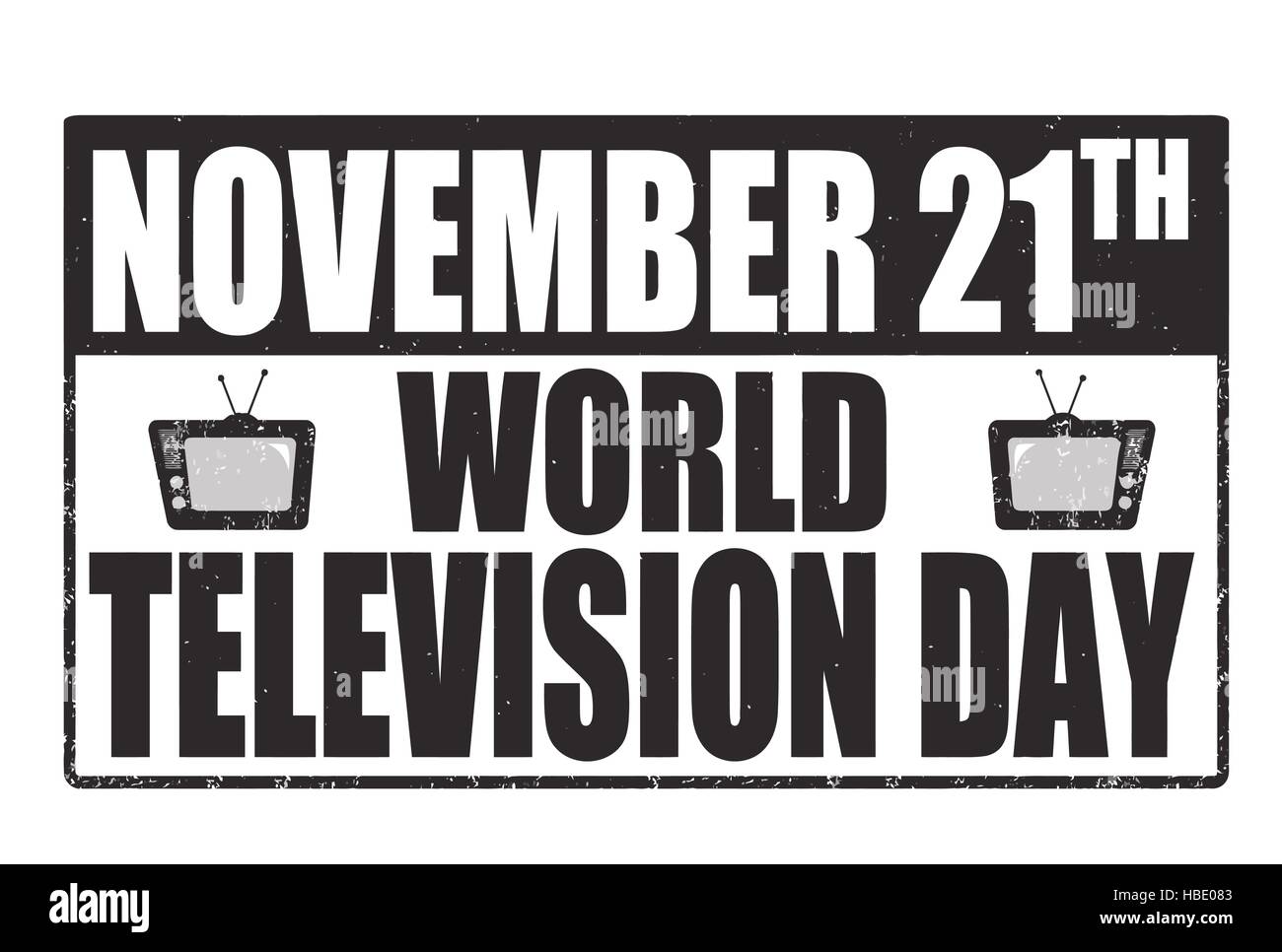 World Television Day grunge rubber stamp on white background, vector ...