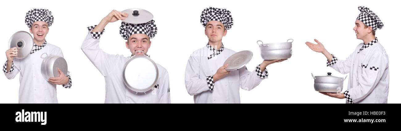 Set of photos with funny cook Stock Photo - Alamy
