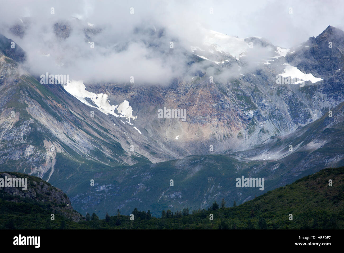 The scenic view of mountains in Glacier Bay national park (Alaska Stock ...