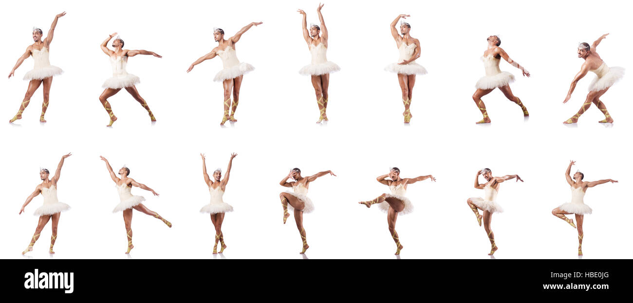 Man in ballet tutu isolated on white Stock Photo - Alamy