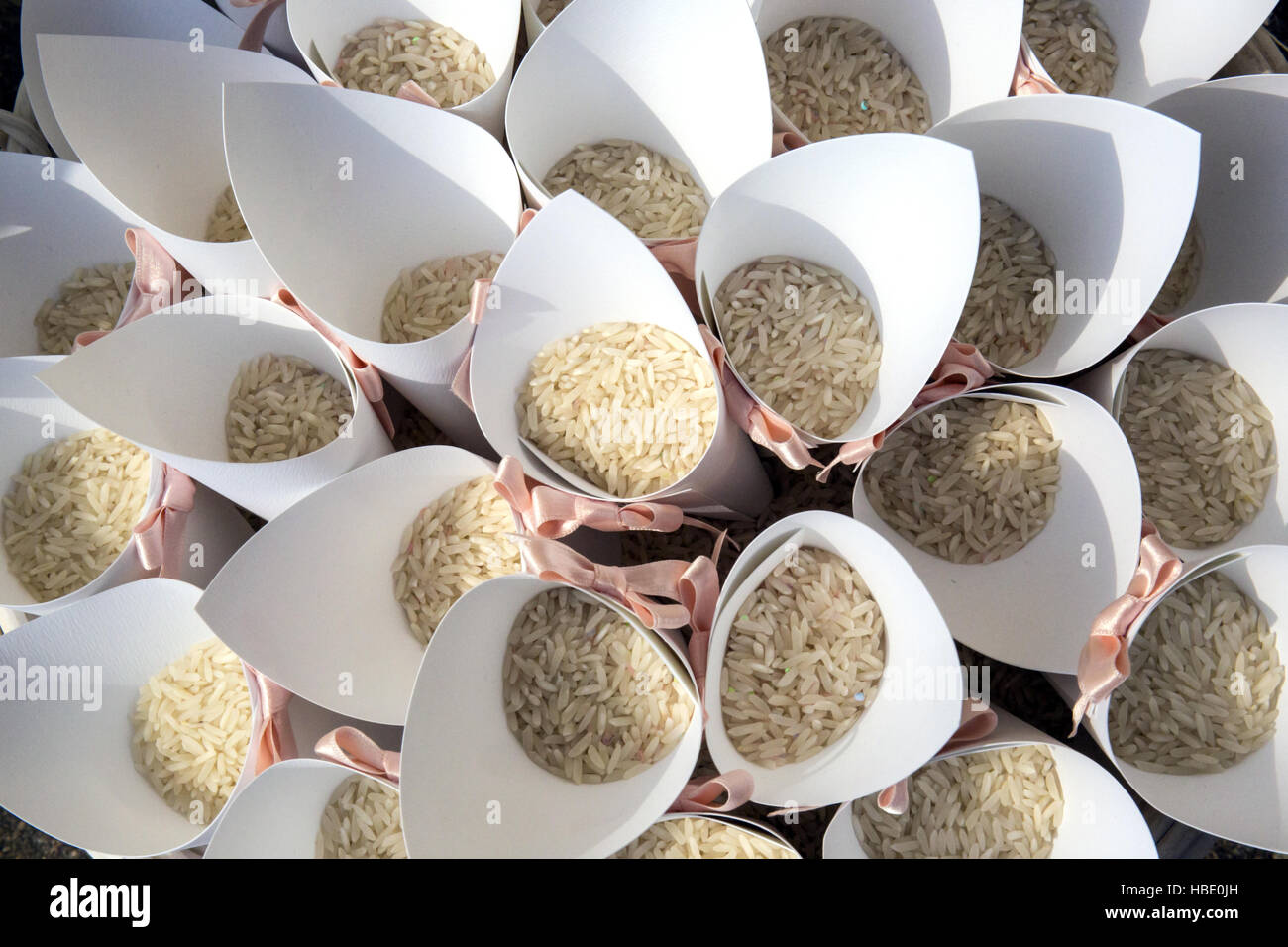 A basket of rice for wedding like a bouquet of flowers Stock Photo - Alamy