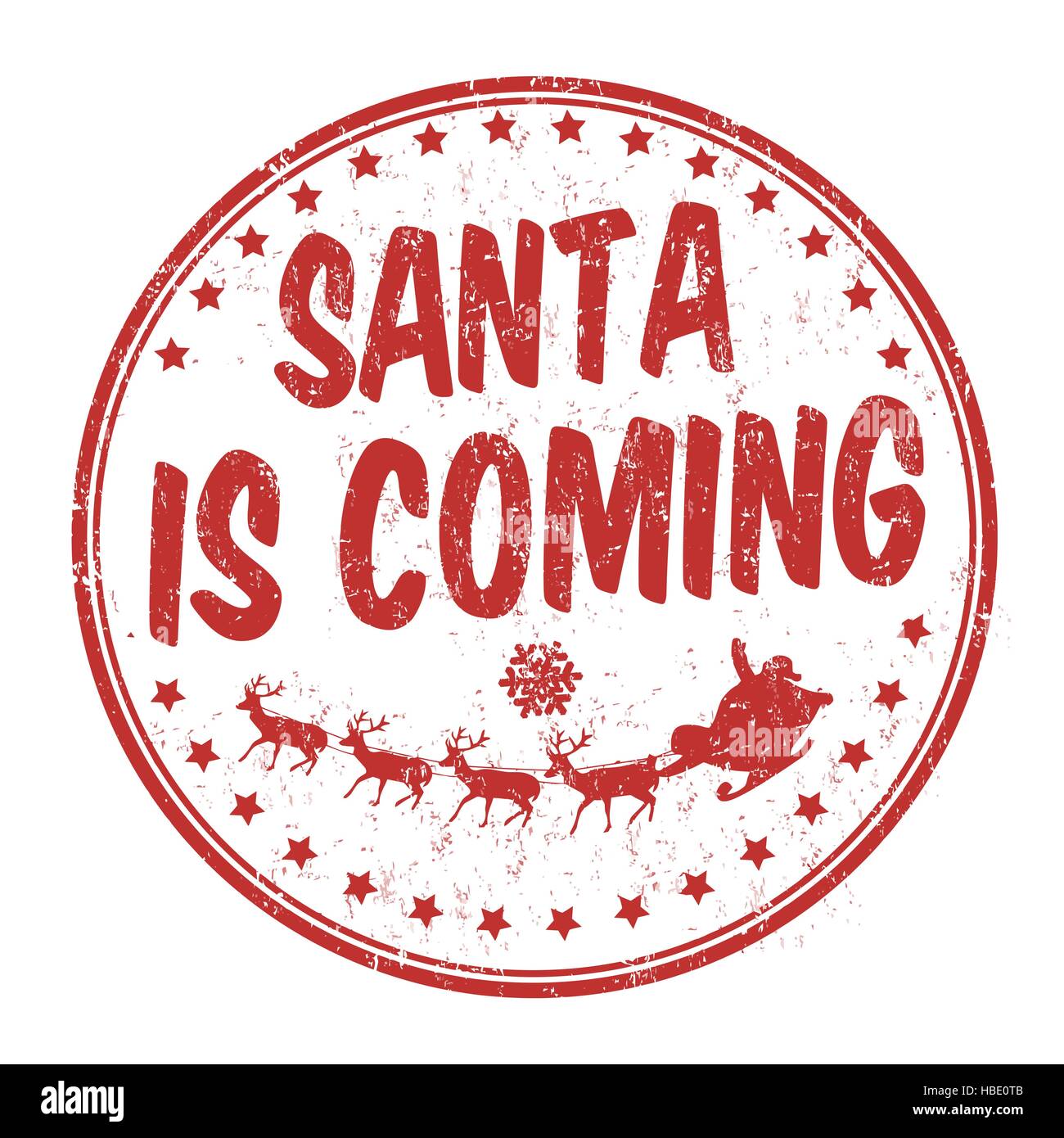 Santa is coming grunge rubber stamp on white background, vector ...