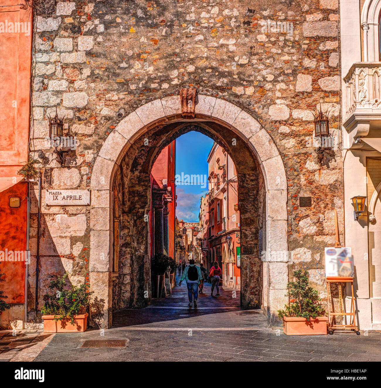 City gate in Taormina, Sicily Stock Photo - Alamy