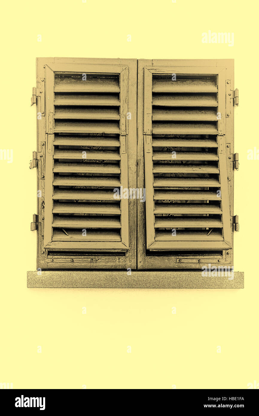 Wood shuttered window hi-res stock photography and images - Alamy