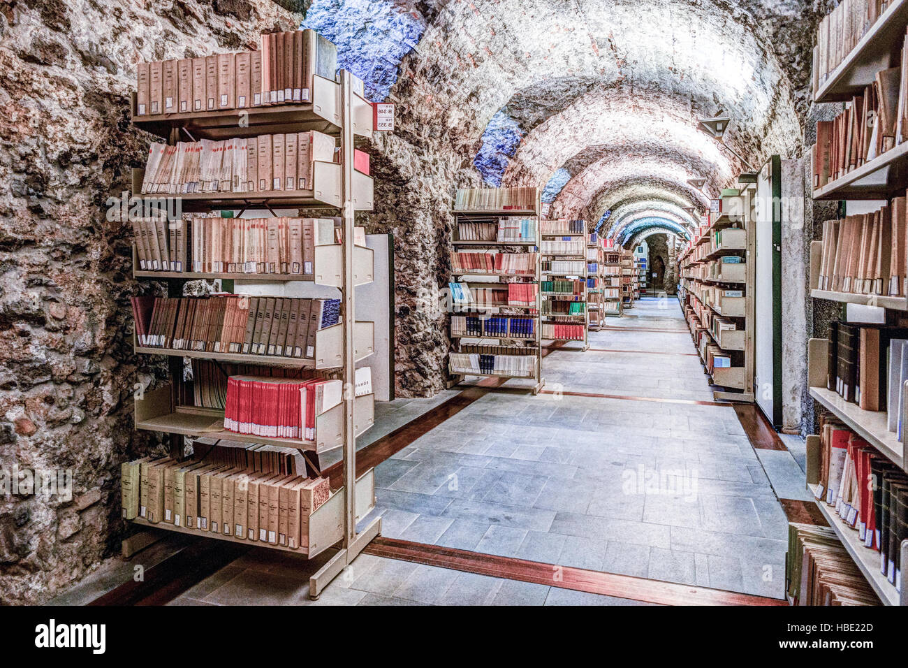 library setting with books and reading material Stock Photo - Alamy