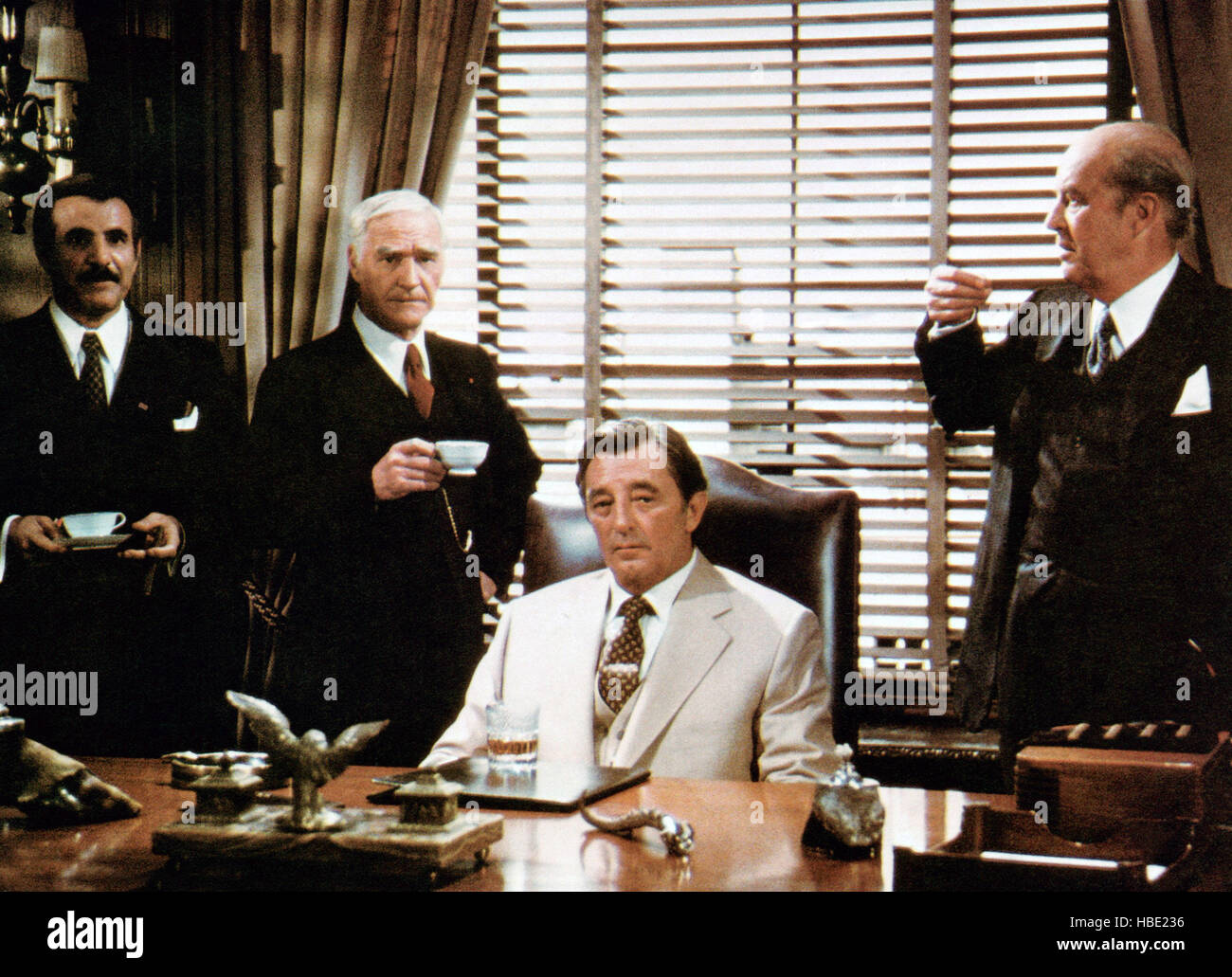 THE LAST TYCOON, from left: Tige Andrews, Byron Morrow, Robert Mitchum ...