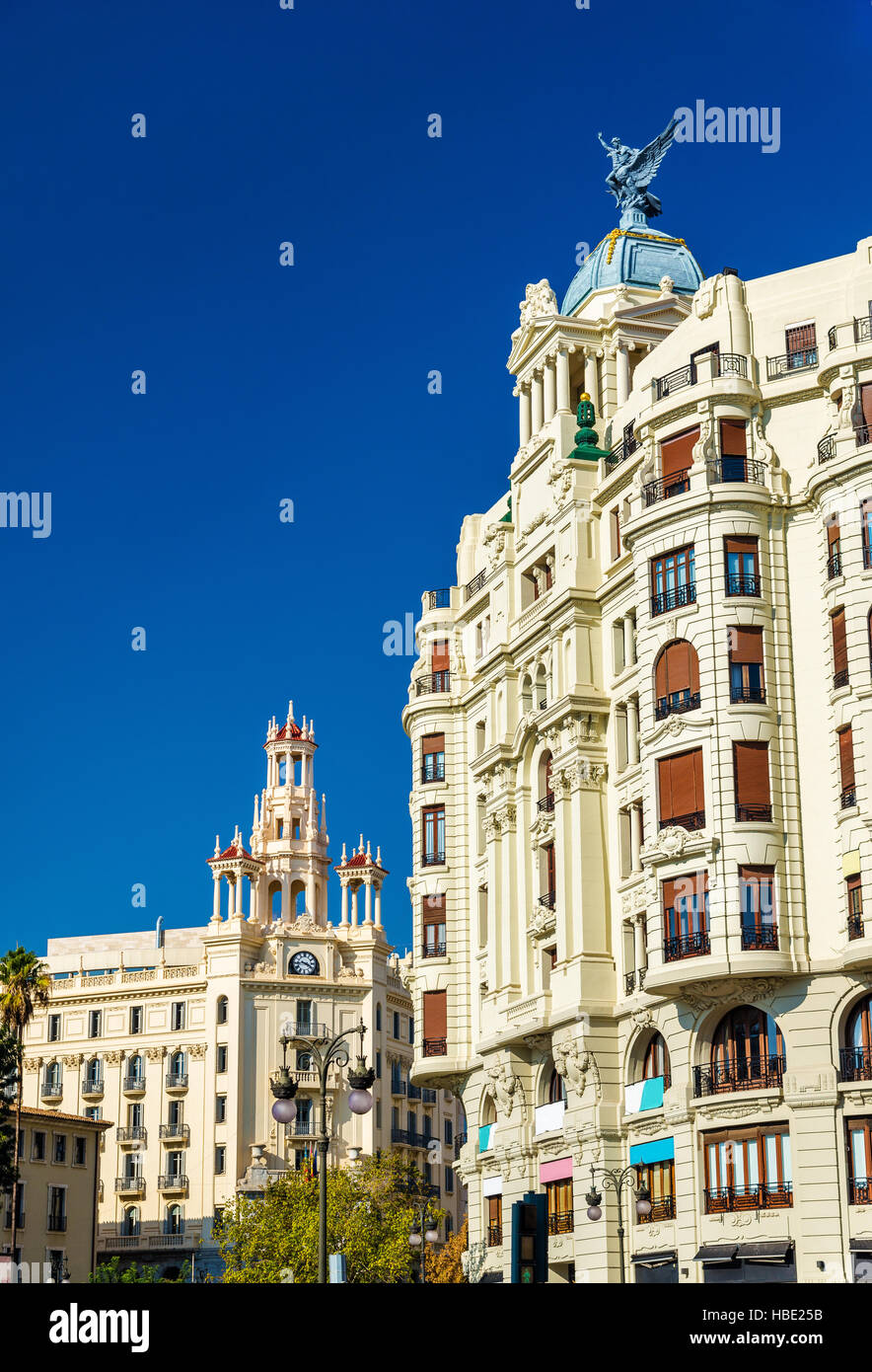 Beautiful buildings in the centre of Valencia - Spain Stock Photo - Alamy